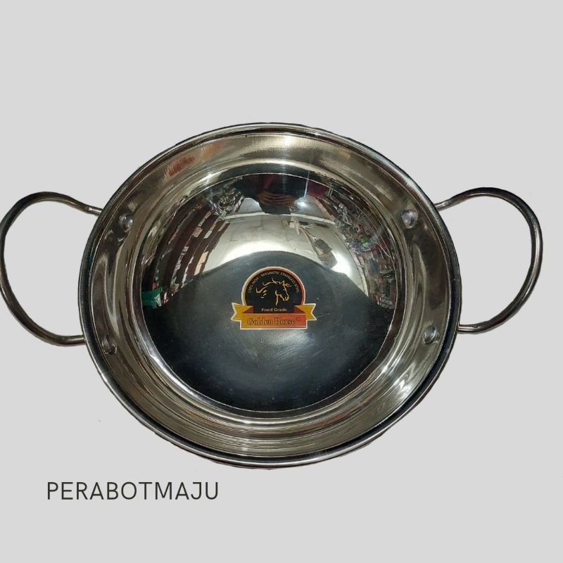 Jual Wajan/Kuali Mini Stainless Steel Golden Horse 22cn | Shopee Indonesia