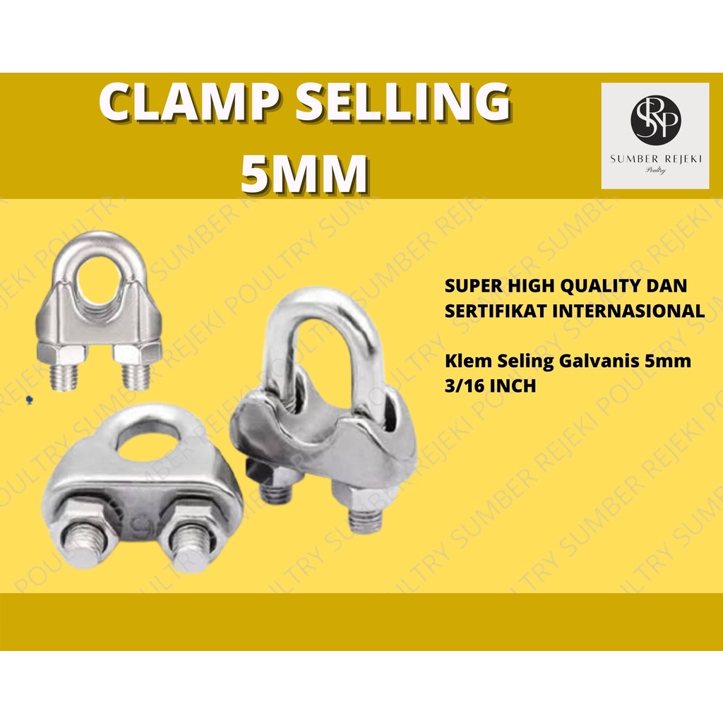 Jual Clamp Klem Tali Kawat Baja Kabel Seling 5MM (PAKET 10PCS) | Shopee ...