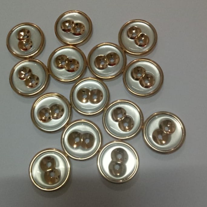 Jual kancing baju mata emas putih list gold diameter 11mm/15 mm /21 mm ...