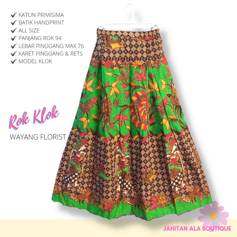 Jual ROK KLOK Batik Panjang Motif Wayang - Bawahan Rok Wanita Model ...