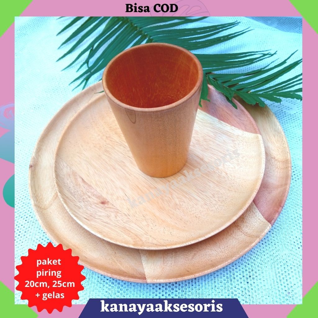 Jual ALAT MAKAN BAHAN KAYU/ PIRING KAYU/ PIRING KAYU 20CM/ PIRING KAYU ...