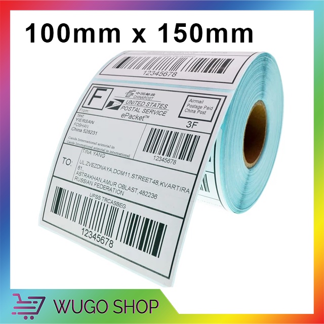 Jual LABEL BARCODE 100 X 150 mm KERTAS STICKER DIRECT THERMAL 100x150 mm | Shopee Indonesia