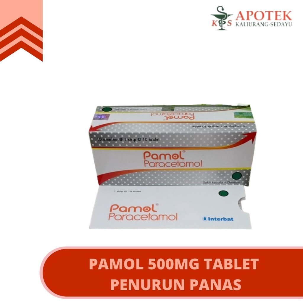 Jual PAMOL PARACETAMOL OBAT PENURUN PANAS 500 MG INTERBAT | Shopee ...
