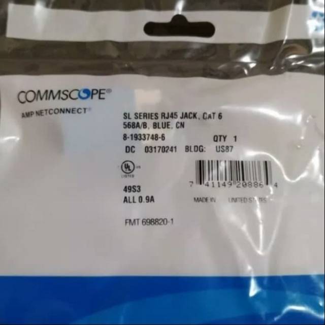 Jual Modular data jack amp comscope cat6 biru 100pcs | Shopee Indonesia