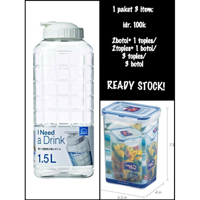 Jual paket lock & lock original/ toples lock&lock/ botol lock&lock ...