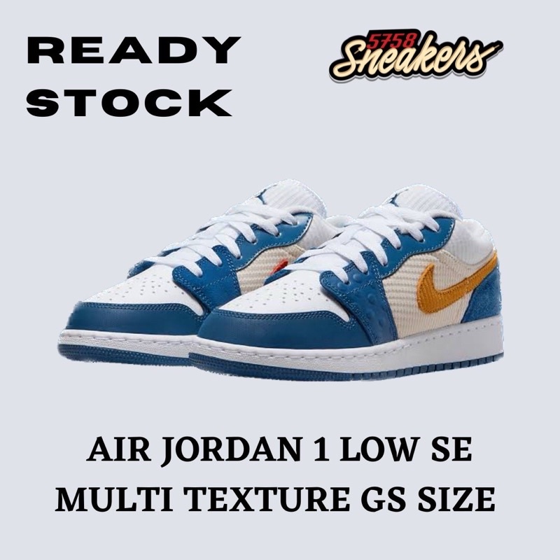 Jual Air Jordan 1 Low Multi Texture GS Size | Shopee Indonesia