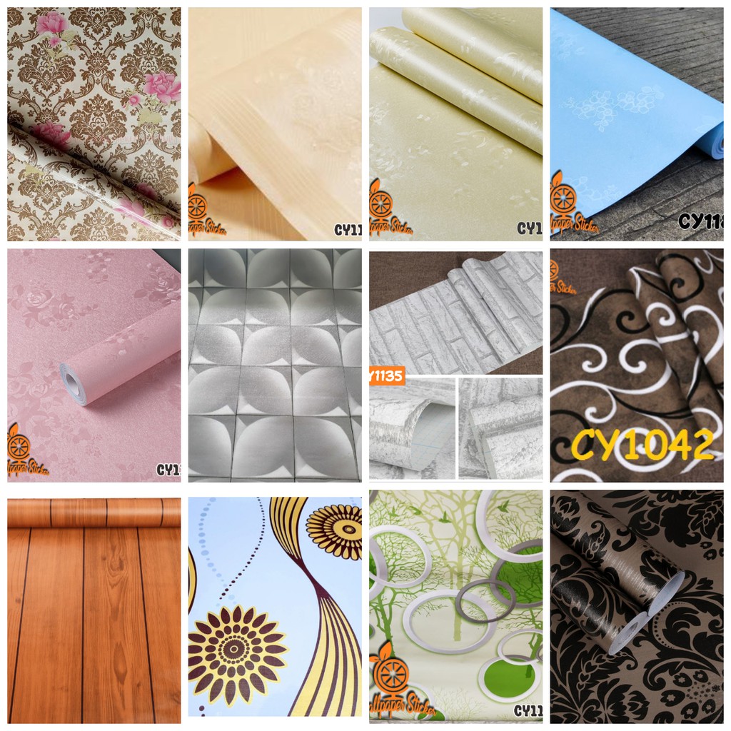 Jual Wallpaper Dinding Ukuran 45cm X 8 Meter Wallstiker Motif Bunga