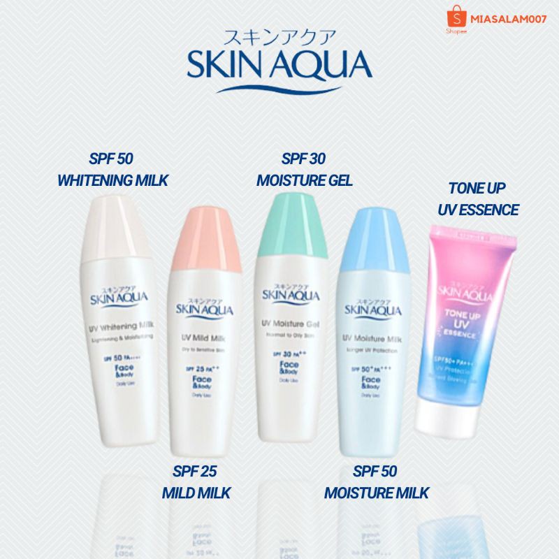 Jual SKIN AQUA SUNSCREEN SPF 50 WHITENING MILK SKIN AQUA SPF 30 SPF 25 ...