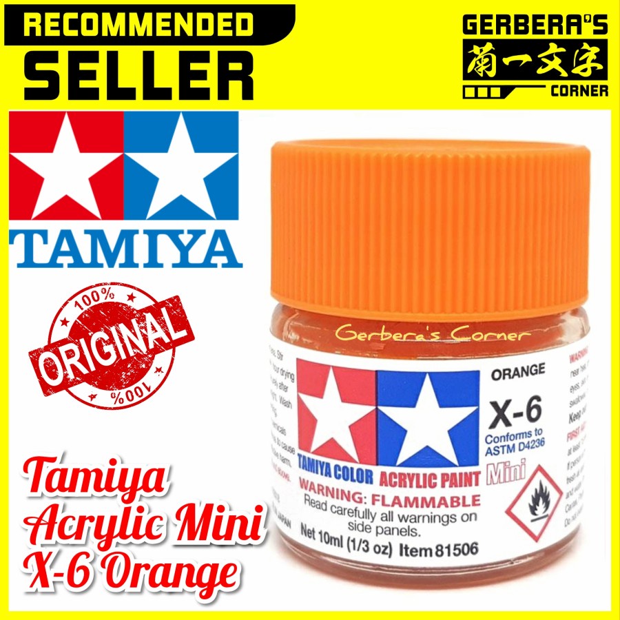 Jual Tamiya Acrylic Mini X6 X-6 Orange Cat Gundam Model Kit Kuas ...