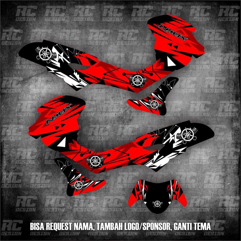 Jual STICKER STRIPING DECAL NMAX FULLBODY MERAH HITAM 01 | Shopee Indonesia