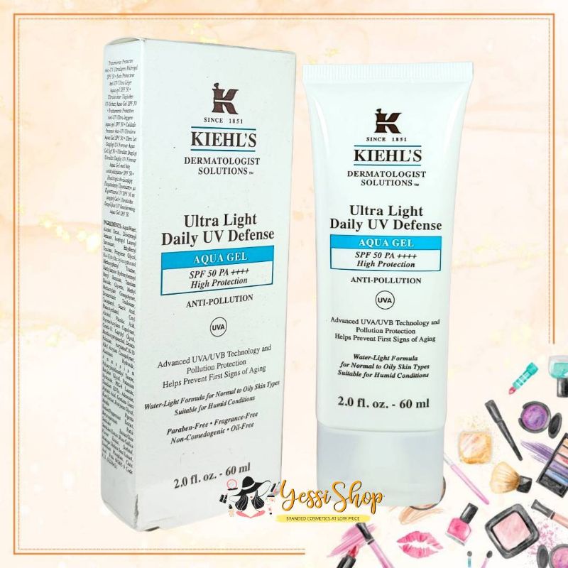 Jual KIEHLS Ultra Light Daily UV Defense Aqua Gel SPF 50 PA++++ 60ml | Shopee Indonesia