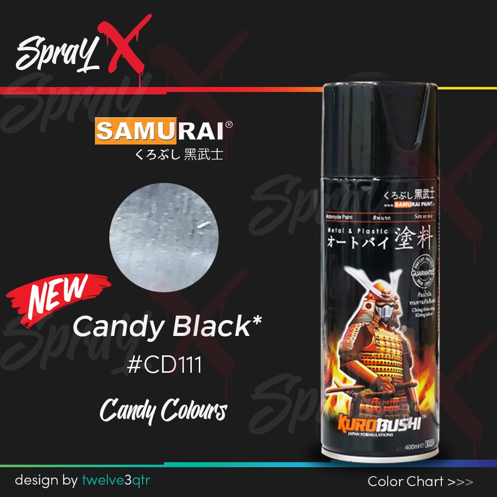 Jual SAMURAI PAINT NEW CANDY BLACK CD111 / CANDY HITAM #CD111 400ML ...