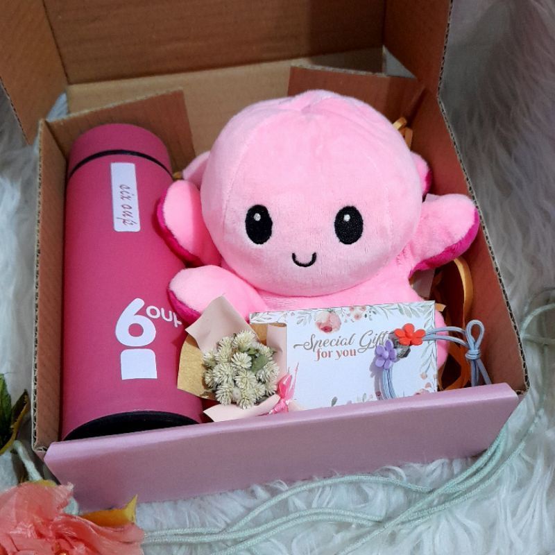 Jual Hampers Gift Box Boneka Gurita Dan Botol Kaca Untuk Kaod Cewek ...