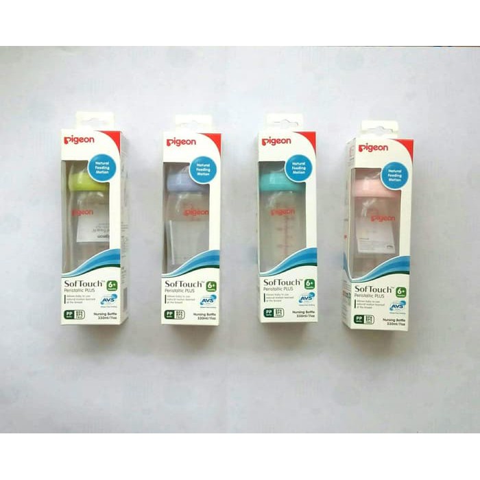 Jual BOTOL SUSU PIGEON SOFTTOUCH WIDE NECK NURSING BOTTLE WITH PERISTALTIC NIPPLE 330ML | Shopee ...