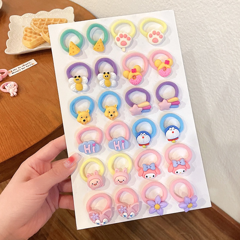 Jual NEW (1 set isi 10 pcs) Ikat rambut anak motif kartun lucu | Shopee ...