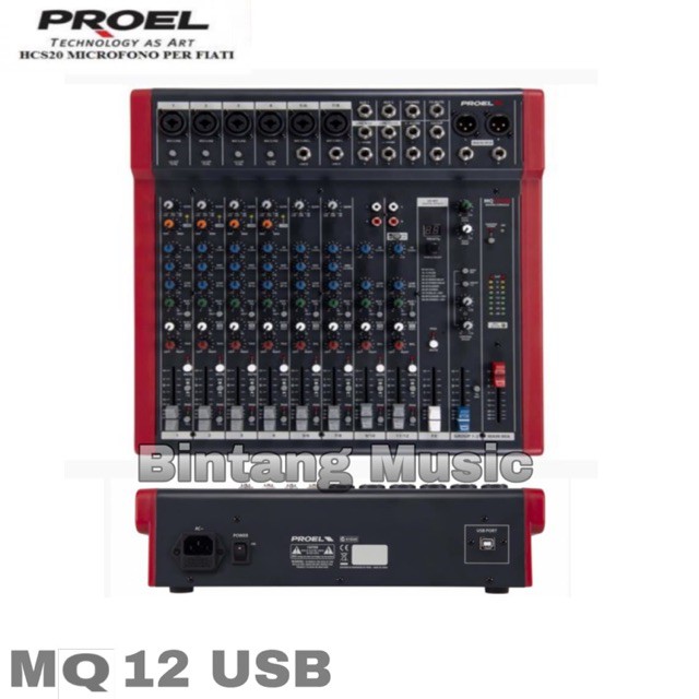 Jual Promo Harga Murah Mixer Proel MQ 12 USB Original 12 Channel With ...