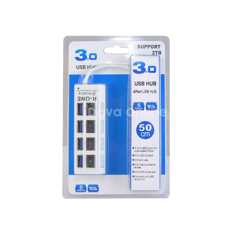 Jual USB HUB MURAH ISI 4 PORT USB 3.0 SERI TERBARU R-ONE WITH TOMBOL ...