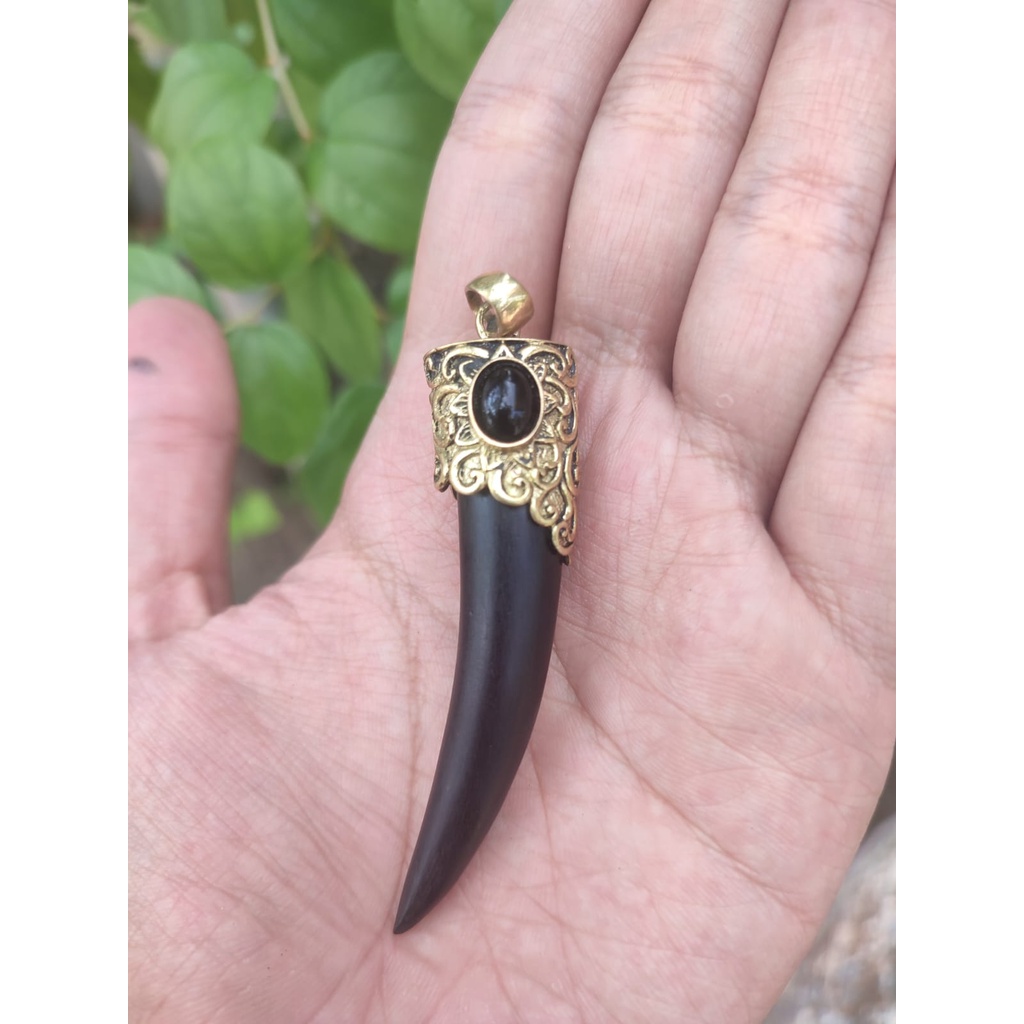 Jual Liontin bandul kalung kayu kelor hitam variasi alpaka model ...