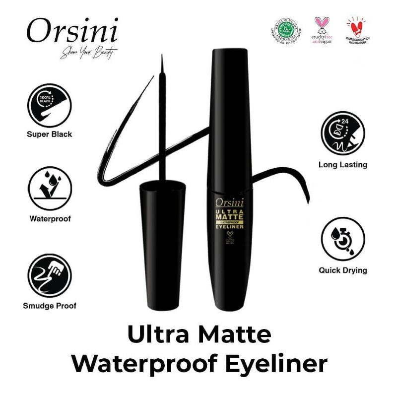Jual ORSINI ULTRA MATTE WATERPROFF EYLINER | Shopee Indonesia