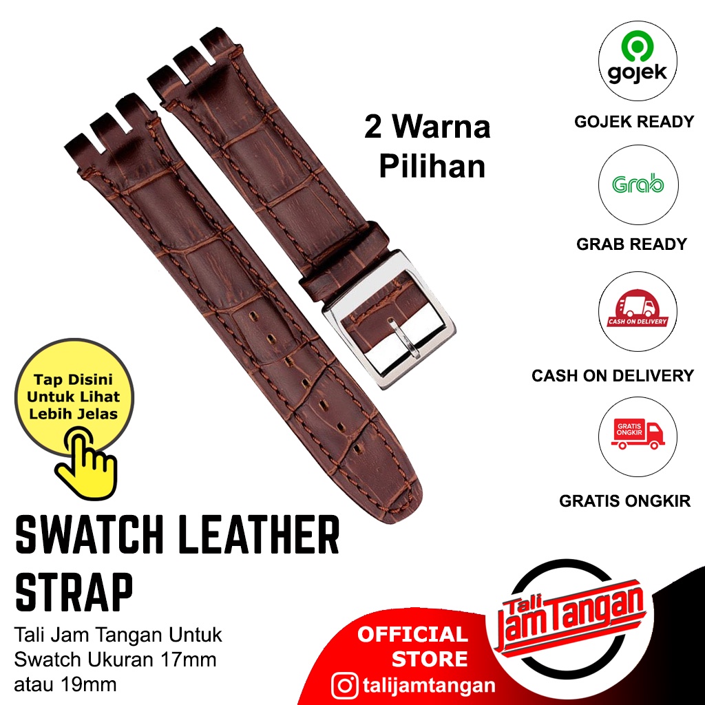 Jual Tali Jam Tangan Untuk Swatch Ukuran 17mm Dan 19mm Bahan Kulit