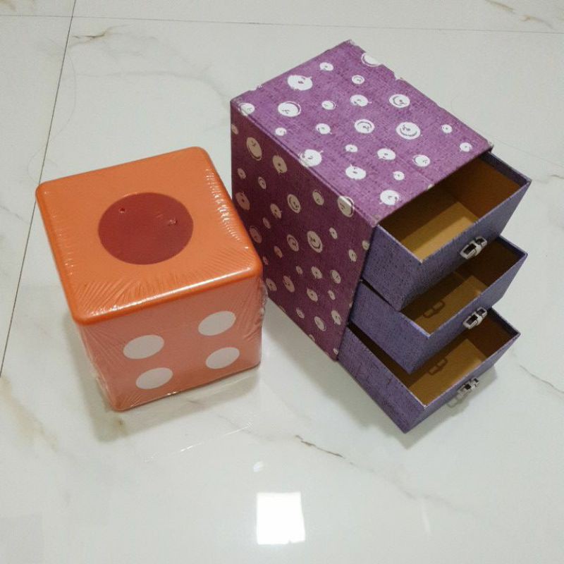 Jual KADO UNIK TEMPAT TISSUE MODEL DADU & BOX PENYIMPANAN 3 SUSUN SERBA ...