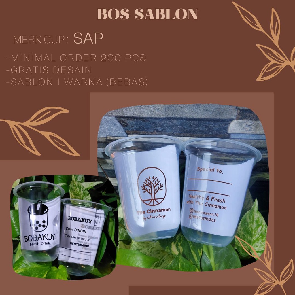 Jual Cup Sablon 14, 16 & 22 oz - Cup Datar & Oval (U Cup) Minimum Order ...