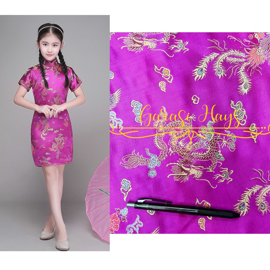 Jual Kain Cheongsam Cheong Sam Jibao China Shanghai Pink Fuchsia - Naga ...