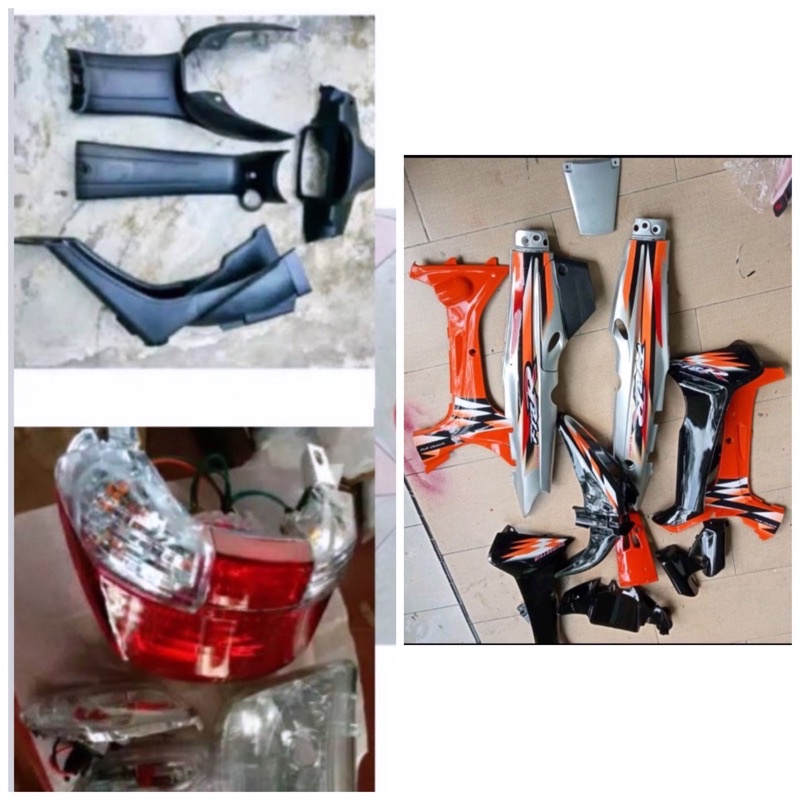 Jual Cover bodi body full set fiz r custom orange hitam silver komplit ...