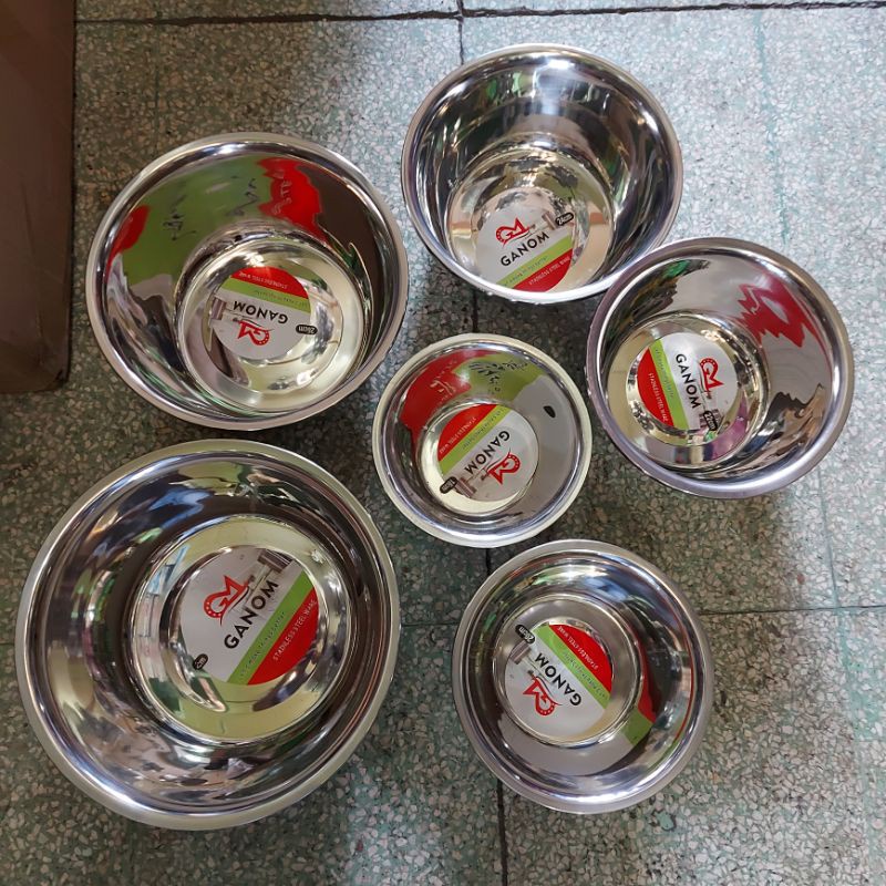 Jual Baskom Stainless Ganom 24 atau 26 atau 28 / Mangkok Stainless ...