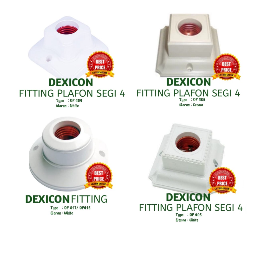 Jual Fitting Fiting Piting Lampu Plafon Tempel Dexicon Kuningan Bulat ...