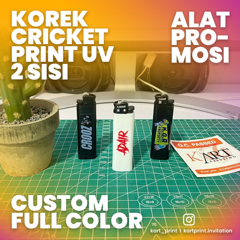 Jual Crikcet Custom Korek Api Lighter Promosi Cetak UV Full Color (2 ...