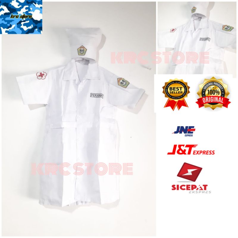 Jual Baju Seragam Profesi Anak Perempuan Perawat Suster Cilik Putih ...