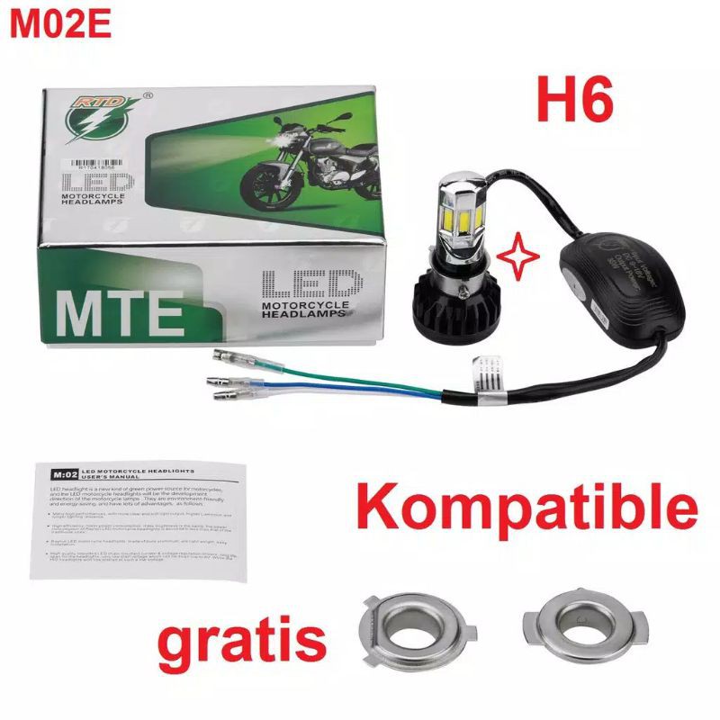 Jual Lampu LED Depan Motor RTD M02E 6 Sisi 35Watt Head AC DC 6 Mata ...