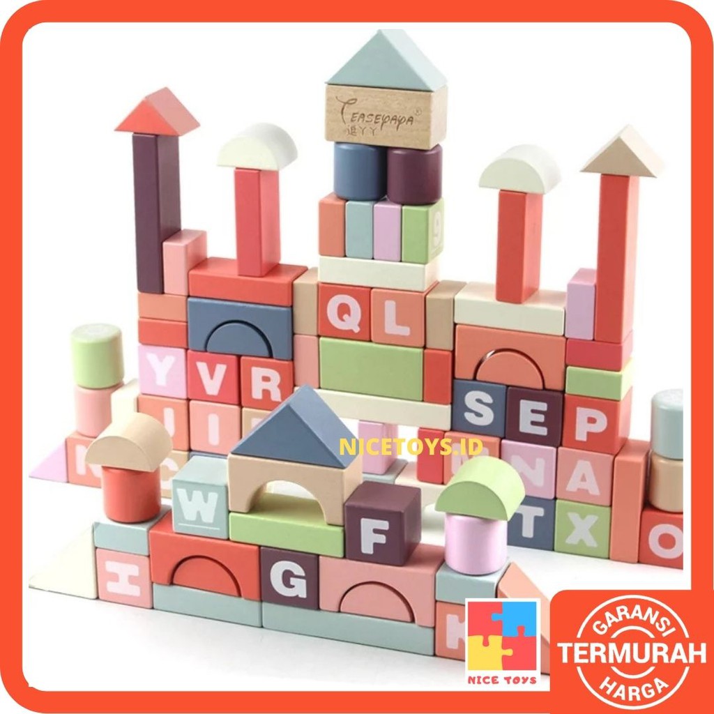 Jual Easypapa Building Blocks 94 Mainan Huruf Dan Angka Mainan Balok ...