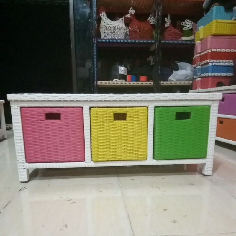Jual (Ready Stok) Meja Tv Rotan Sintetis Laci 3 Mini | Shopee Indonesia