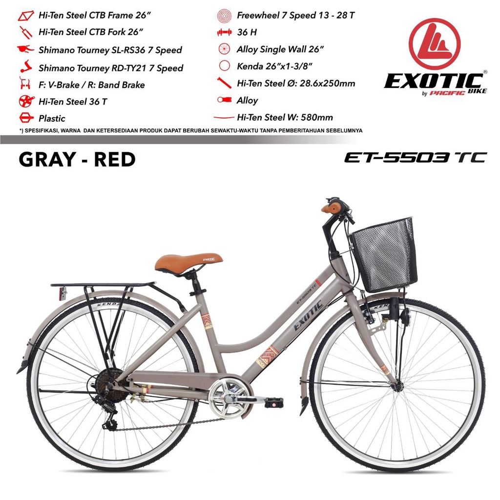 Jual Sepeda Keranjang Mini Dewasa Perempuan PACIFIC EXOTIC 9788 MX ET ...