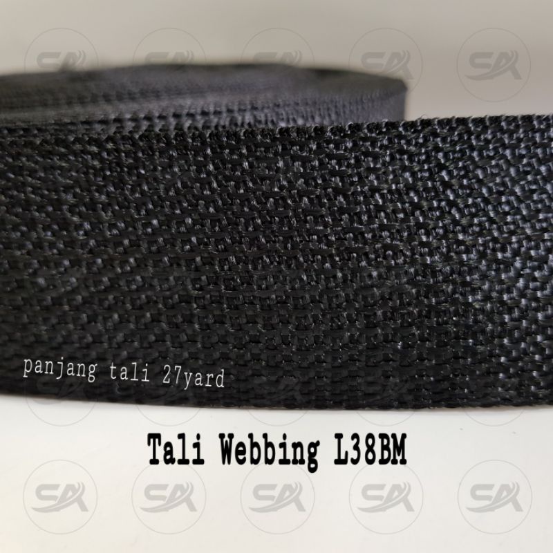 Jual 1 PAK WEBBING L38BM HITAM (10 ROL) | Shopee Indonesia
