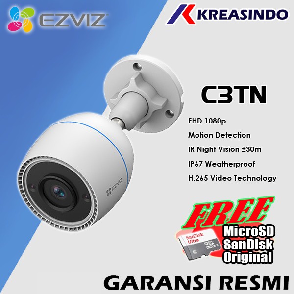 Jual EZVIZ C3TN Outpro 3MP 2K Wifi Smart Ip Cam Home Outdoor Camera ...
