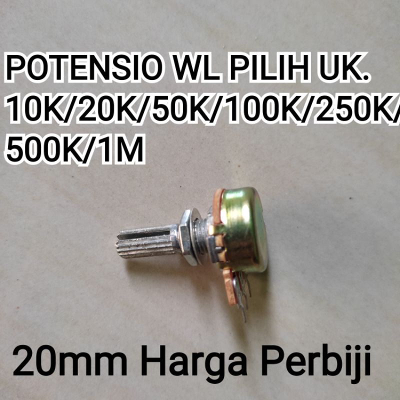 Jual POTENSIOMETER POTENSIO MONO 10K 20K 50K 100K 250K 500K 1M ...