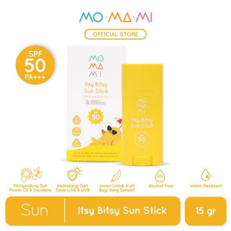 Jual Momami Itsy Bitsy Sun Stick Sunscreen Baby & Kids SPF50 15gr ...
