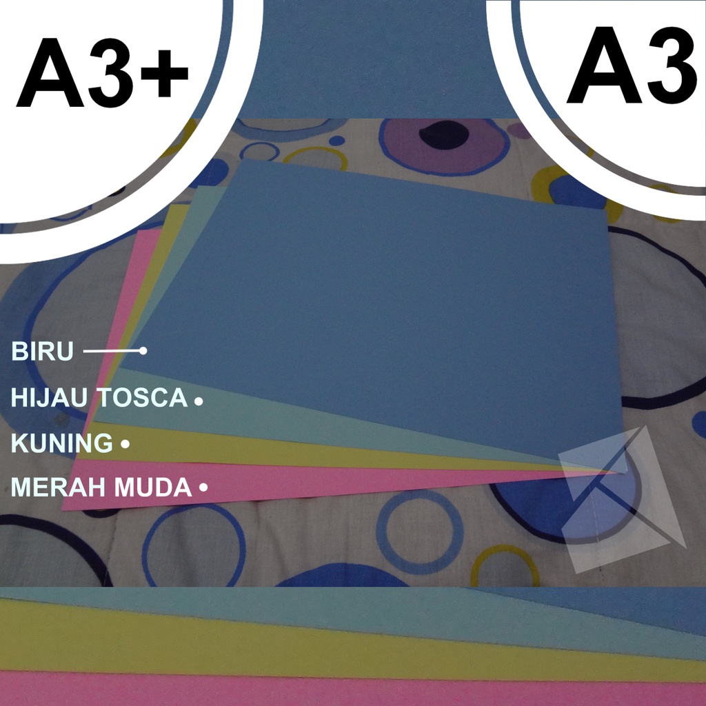 Jual KERTAS BC / MANILA WARNA CERAH A3+ dan A3 ECERAN PER LEMBAR ...