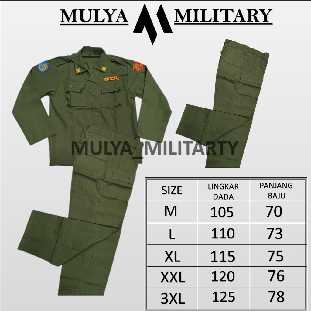 Jual seragam pdl linmas terbaru lengkap hijau terbaru baju hansip pdl ...