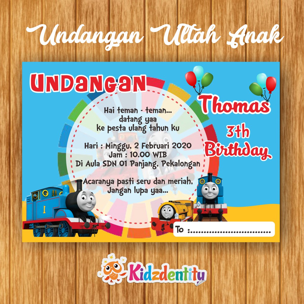 Jual UNDANGAN ULTAH ANAK "THOMAS N FRIEND'S" | Shopee Indonesia