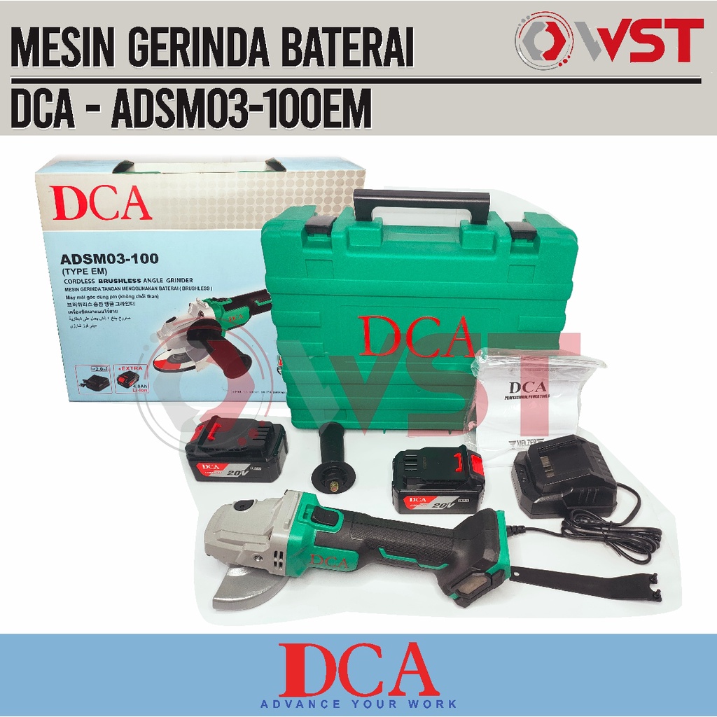 Jual Mesin Gerinda Baterai DCA ADSM03-100EM / Brushless Angle Grinder ...