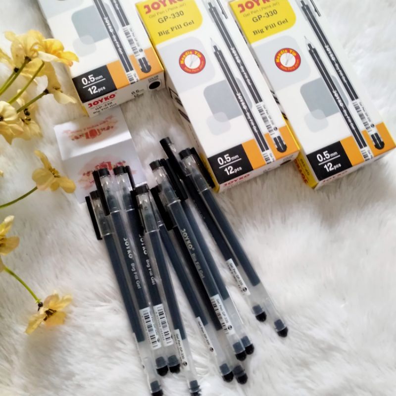 Jual pen gel joyko GP-330 big fill gel hitam 1 lusin pen gel murah ...
