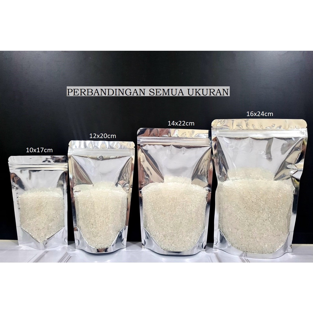 Jual [ Isi 50 Lembar ] Plastik Standing Pouch Ukuran 12x20 Alumunium ...