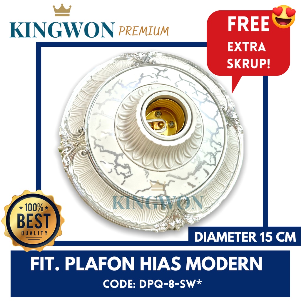 Jual FITTING LAMPU PLAFON HIAS MODERN DPQ-08-SW KINGWON FITTING LAMPU ...