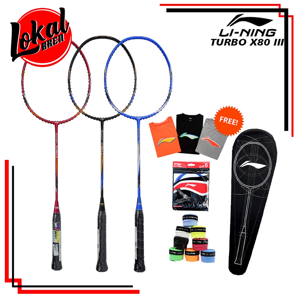 Jual Raket Bulutangkis/Badminton Li-Ning TURBO X 80 III | Shopee Indonesia