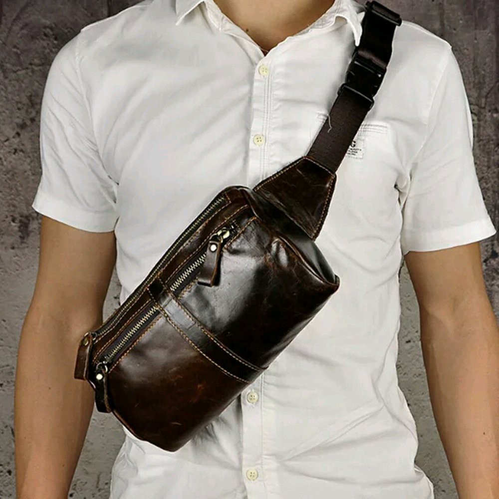 Jual tas pinggang pria kulit sapi asli | Shopee Indonesia