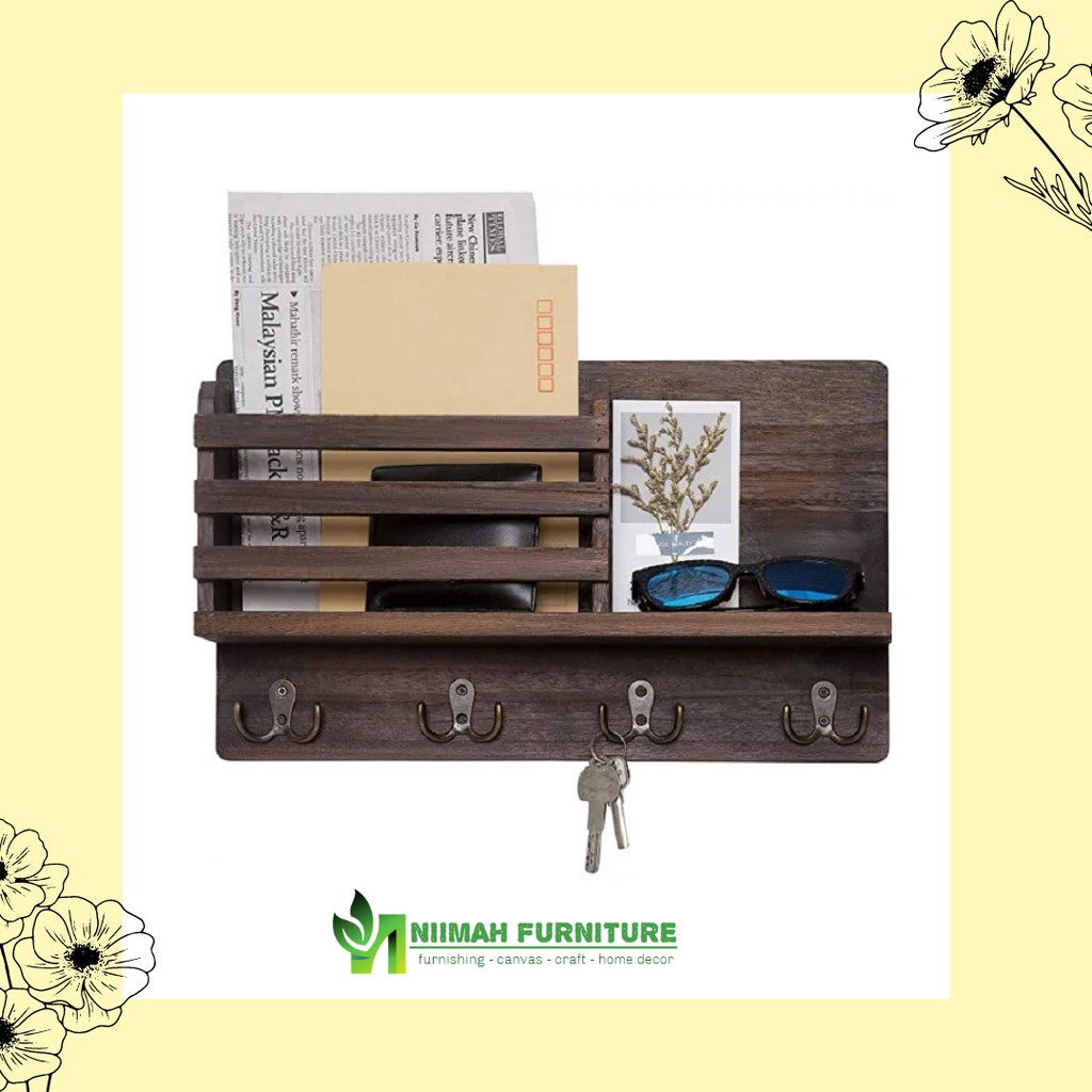 Jual Rak Gantungan Kunci Dan Tempat Buku Dinding Kayu Jati Belanda ...